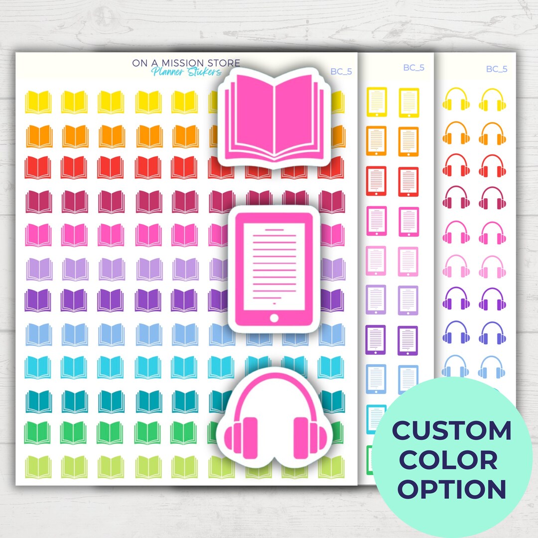 Reading Sticker, Ebook Sticker, Audiobook Sticker, Headphone Sticker ...