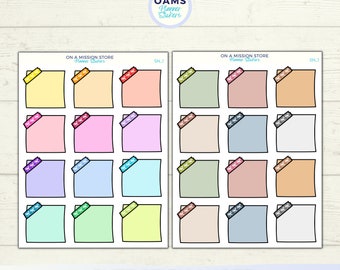 12 Sticky Note Planner Stickers, Notepad Planner Stickers, Blank Doodle ...