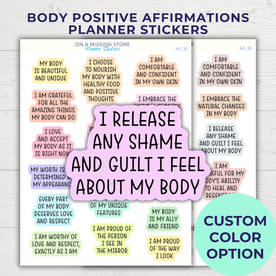 Body Positive Affirmation Planner Stickers, Body Positivity, Weight ...