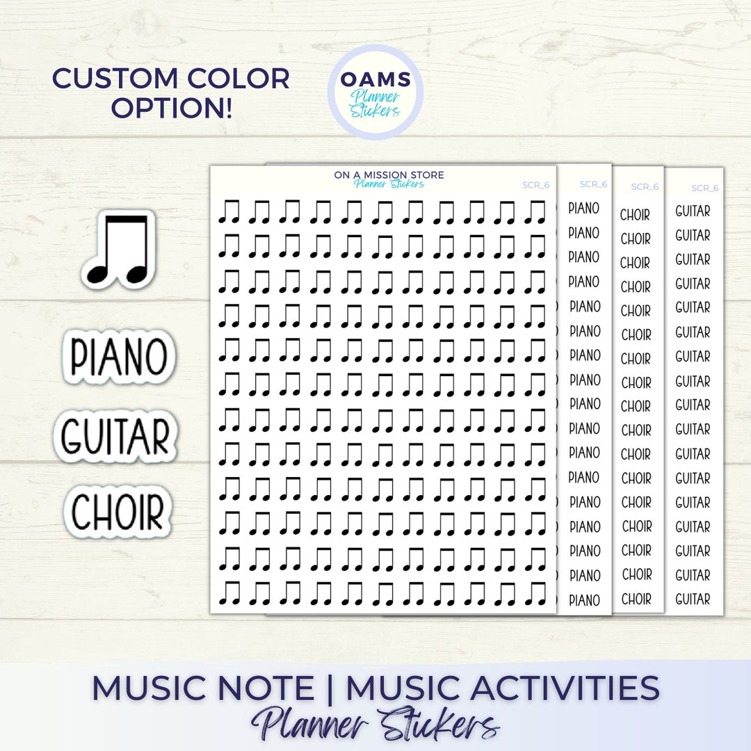 Music Stickers, Music Note Stickers, Eighth Note, Piano Stickers, Choir ...
