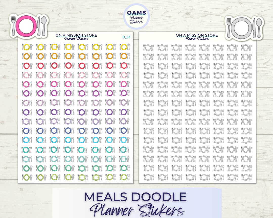 Meals Stickers, Dinner Stickers, Lunch Stickers, Food Stickers, Icon ...