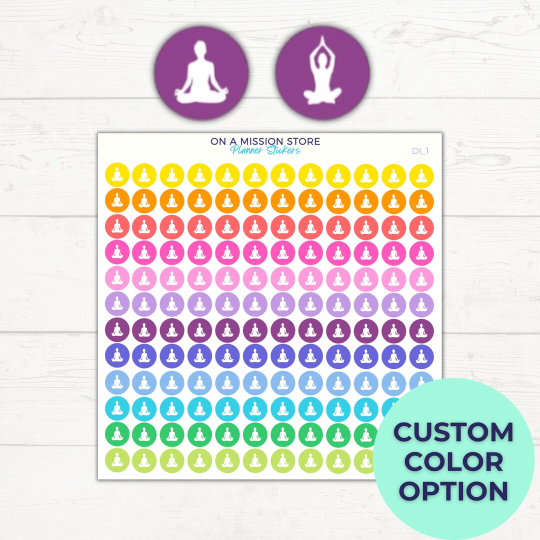 Yoga Stickers, Meditation Stickers, Yoga Planner Sticker, Yoga Lover ...