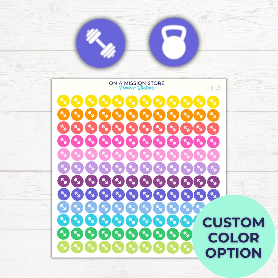 Workout Stickers, Fitness Stickers, Gym Stickers, Dumbbell, Kettlebell ...
