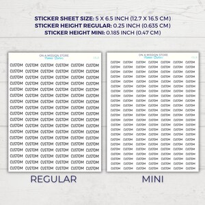 Custom Text Stickers, Mini Text Sticker, Mini Script Stickers ...