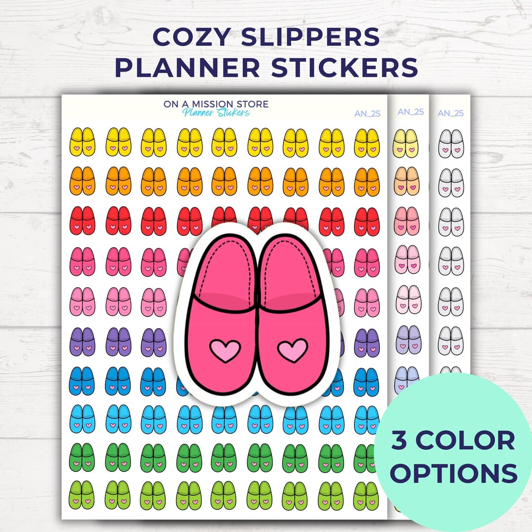 Cozy Slippers Planner Stickers: Self Care Stickers - Etsy