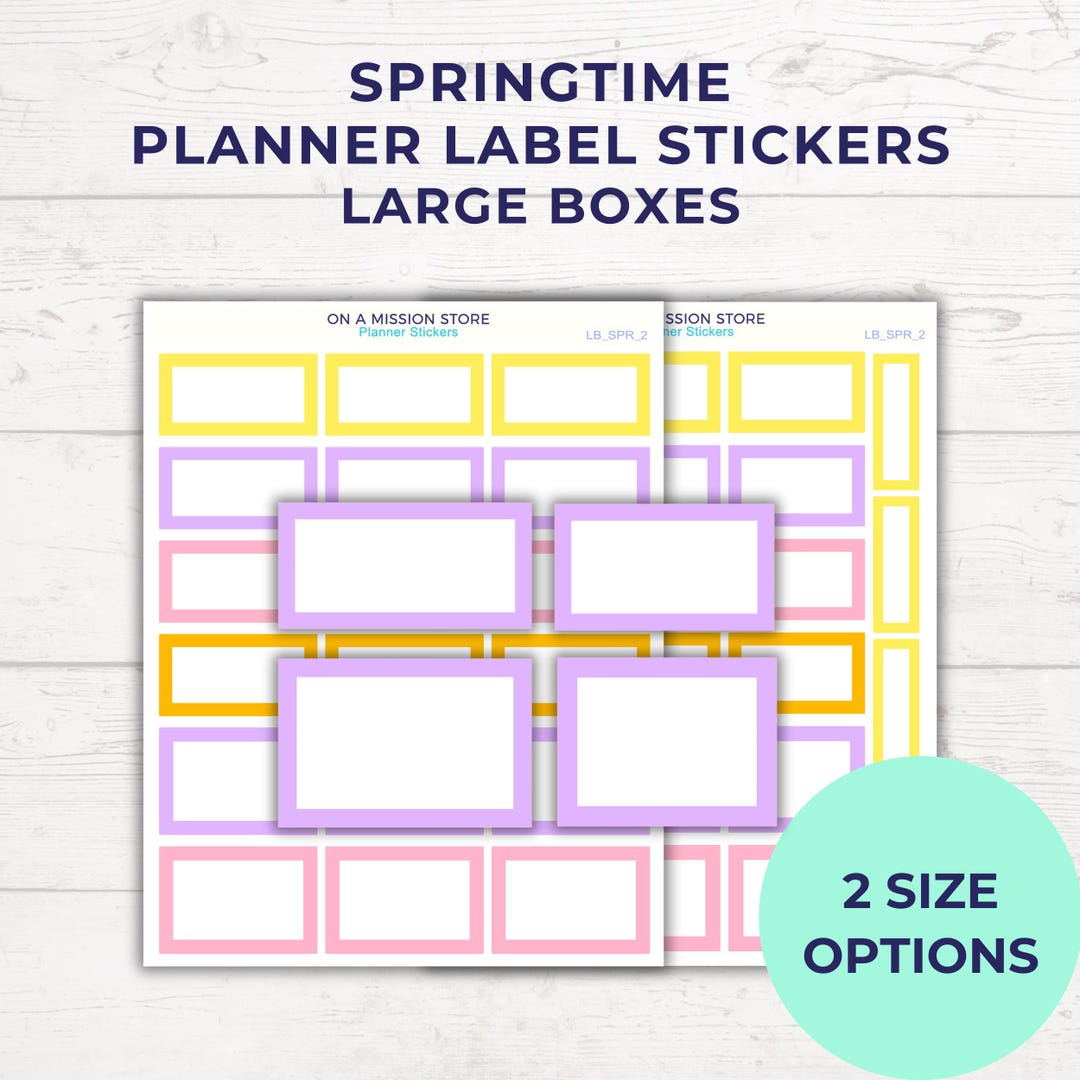 Springtime Large Planner Box Labels | Pastel Functional Stickers - Etsy