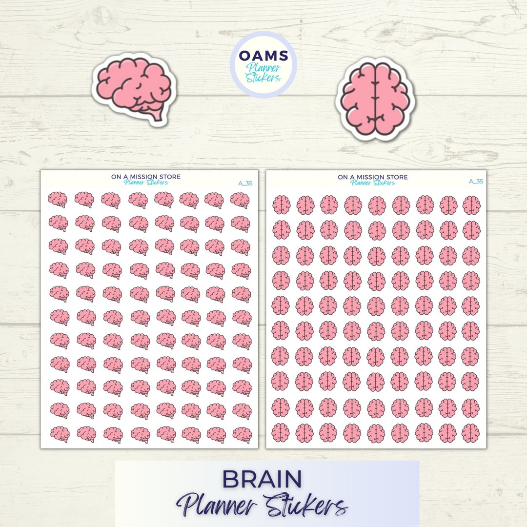 Brain Stickers, Anxiety Sticker, ADHD Sticker, Therapy Sticker, Human ...