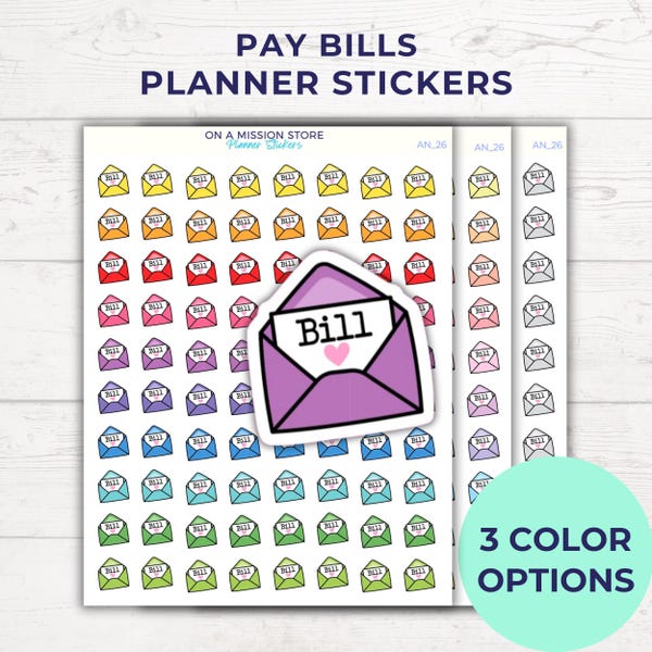 Bill Pay Stickers - Etsy