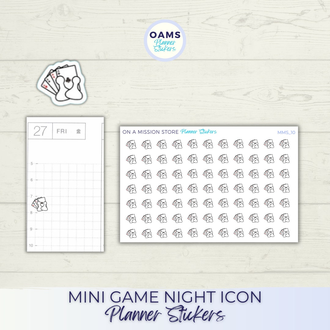 Game Night Sticker, Everyday Sticker, Mini Icon Stickers, Hobonichi ...