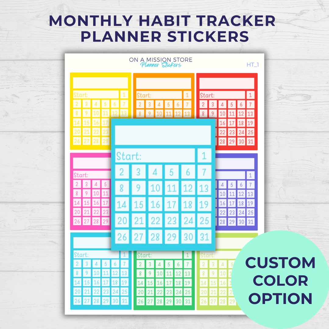 Monthly Habit Tracker, Bullet Journal Stickers, Productivity Planner ...