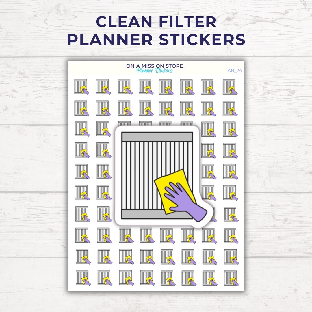 Clean Filter Stickers, Change Air Filter Reminder, Chore Stickers ...
