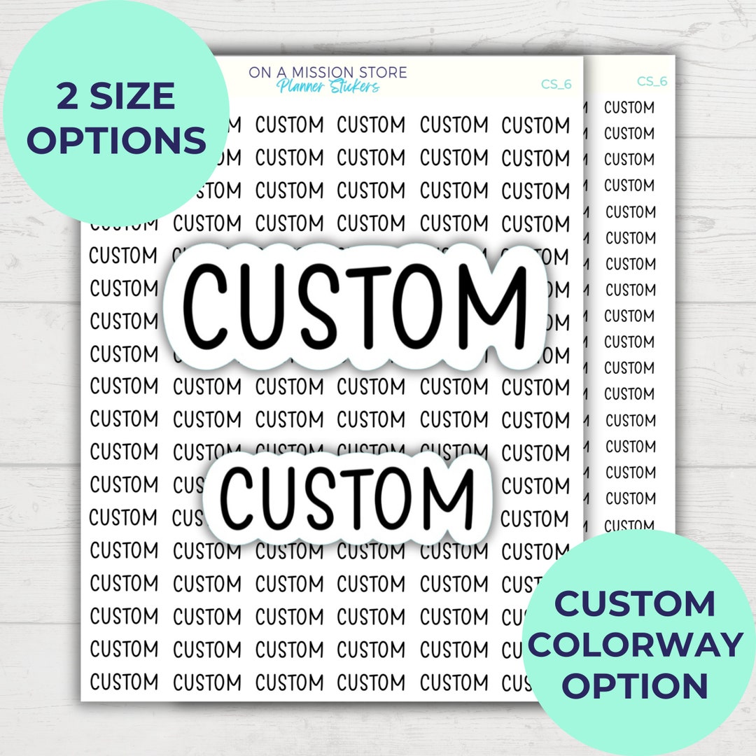 Custom Text Stickers, Mini Text Sticker, Mini Script Stickers ...