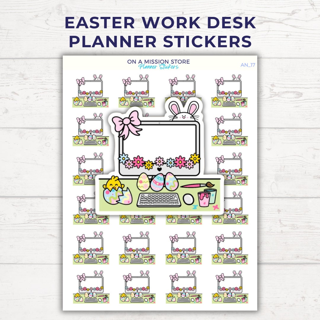 Easter Work Desk Planner Stickers, Computer Stickers, Office Stickers ...