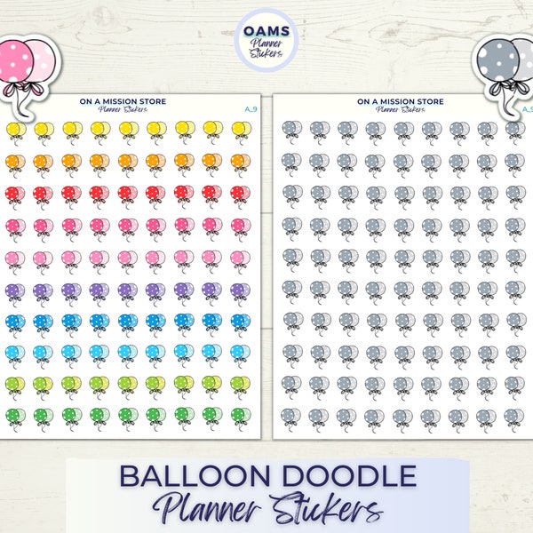 Balloon Stickers - Etsy