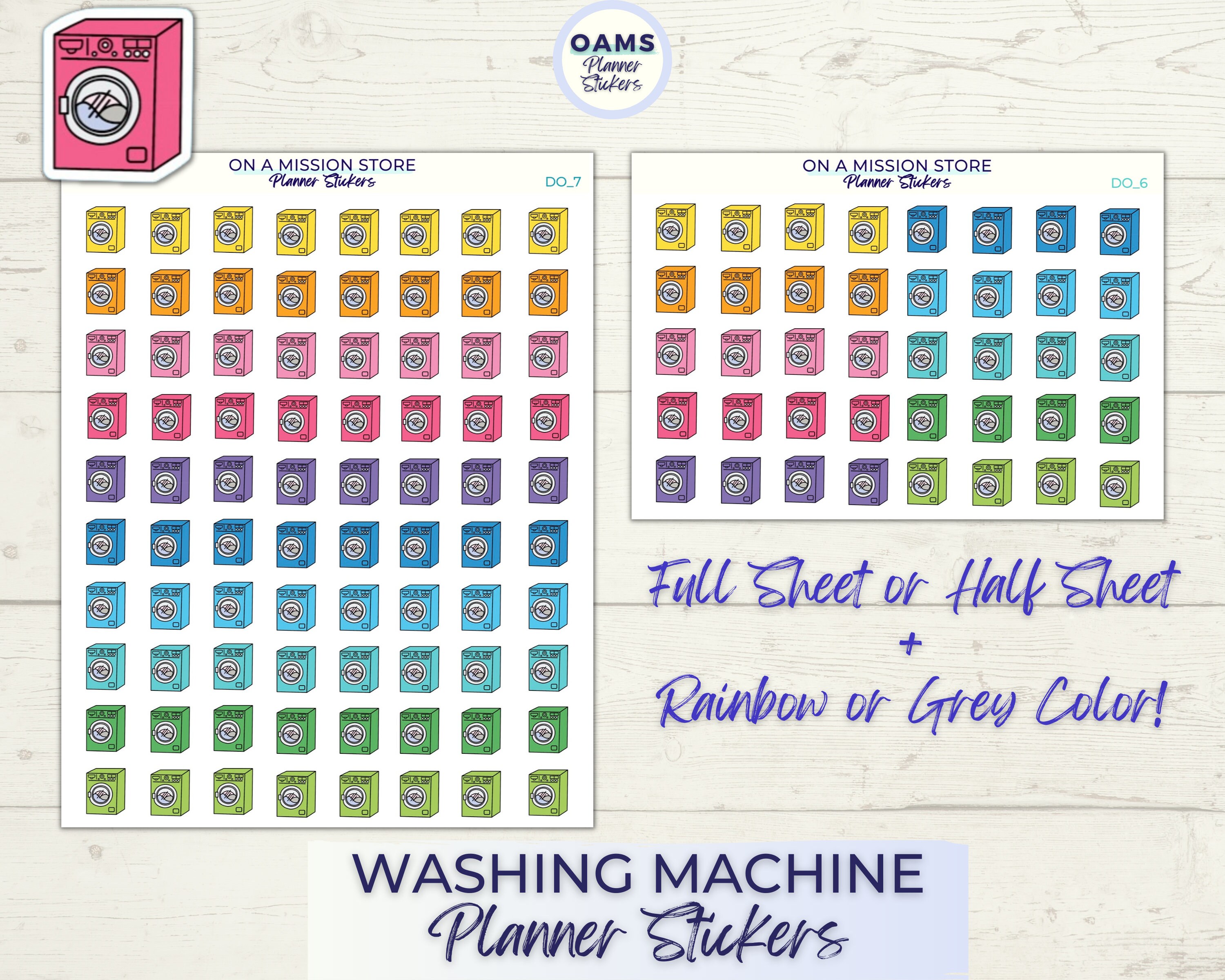 Paper & Party Supplies Planner Stickers Chores Doodle Washing Machine ...
