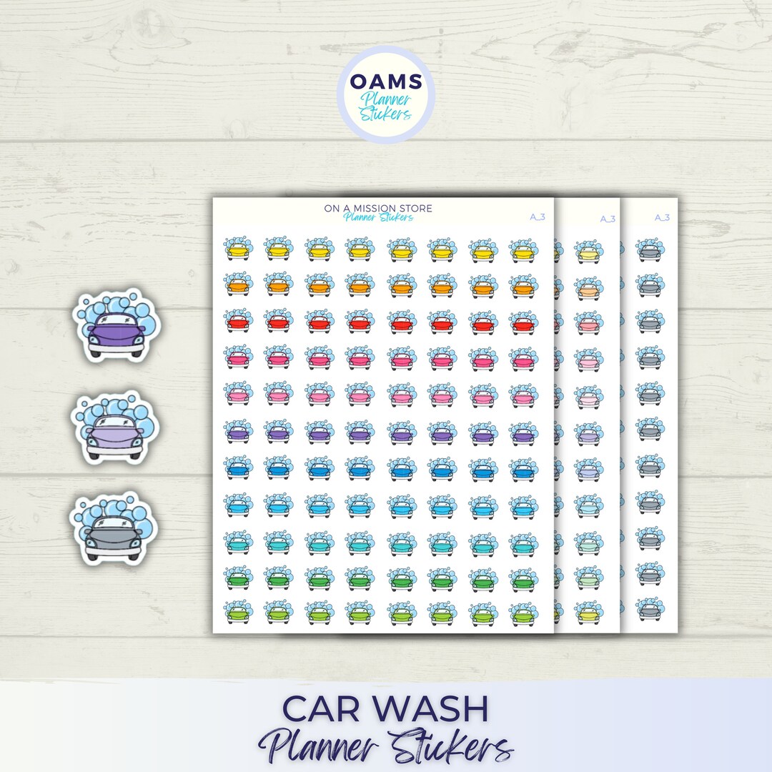 Car Wash Stickers, Car Stickers, Transportation Stickers, Chore ...