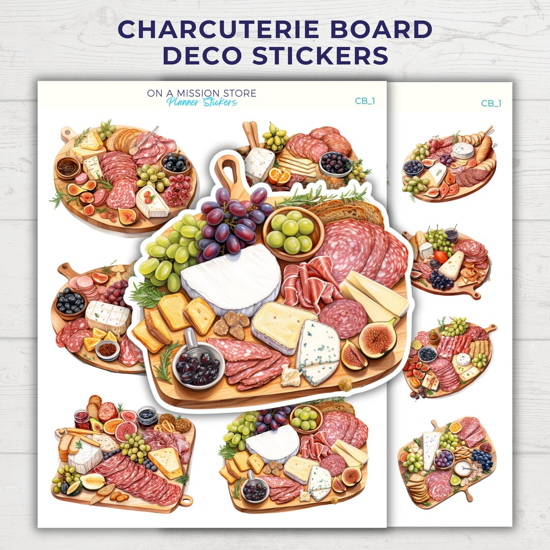 Charcuterie Board Stickers, Apero, Cheese Stickers, Foodie, Food Art ...