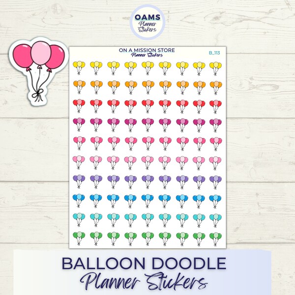 Balloon Stickers - Etsy