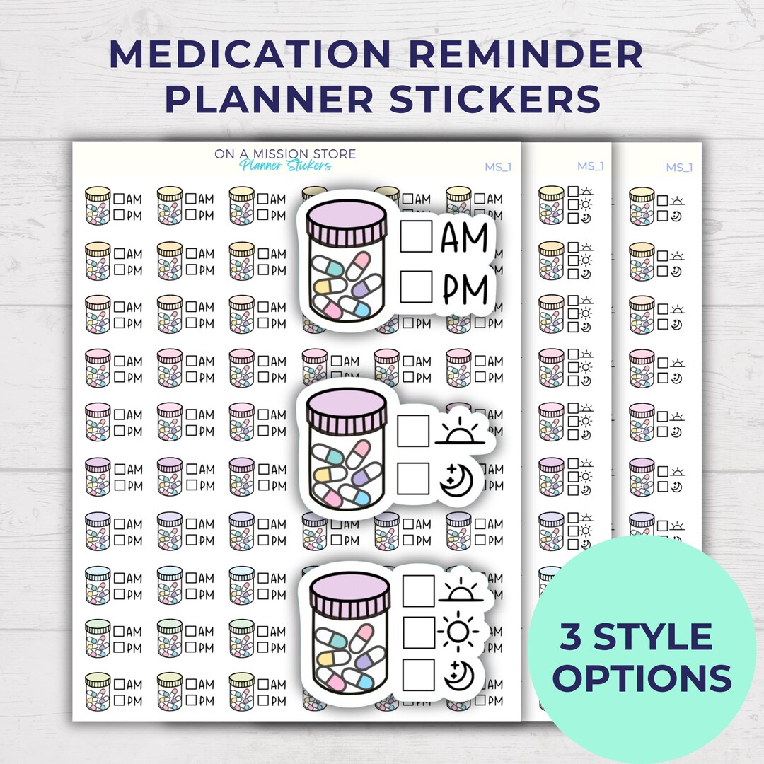 AM PM Medication Stickers, Pill Bottle Stickers, Take Meds, Medication ...