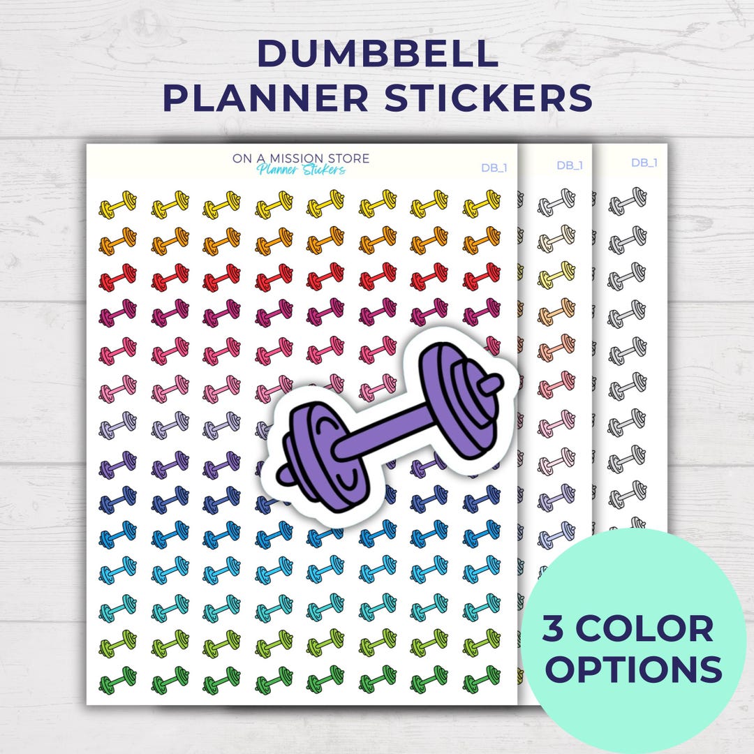 Dumbbell Stickers, Workout Stickers, Fitness Stickers, Health Stickers ...