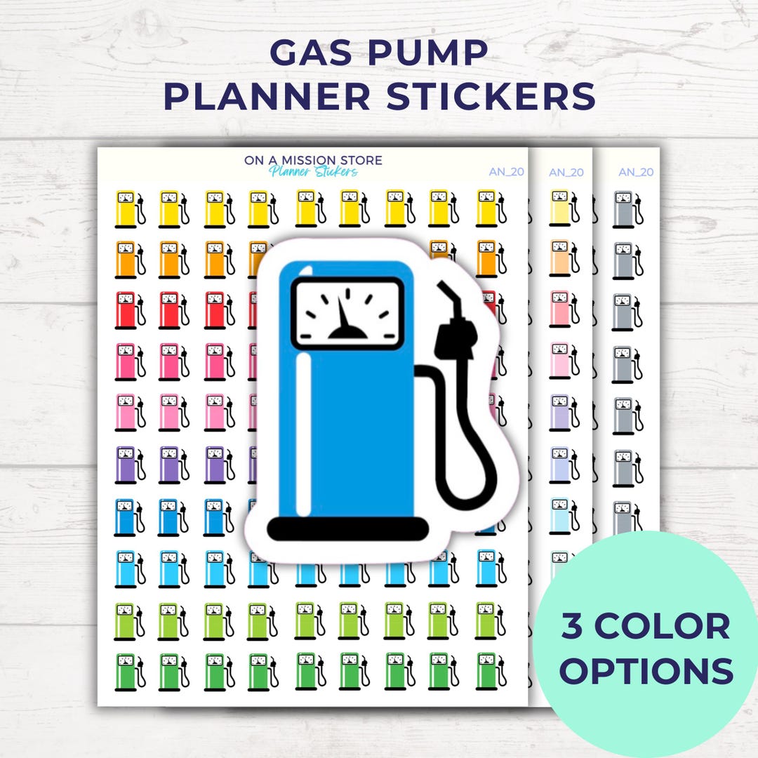 Gas Pump Stickers, Car Stickers, Functional Everyday Planner Stickers ...