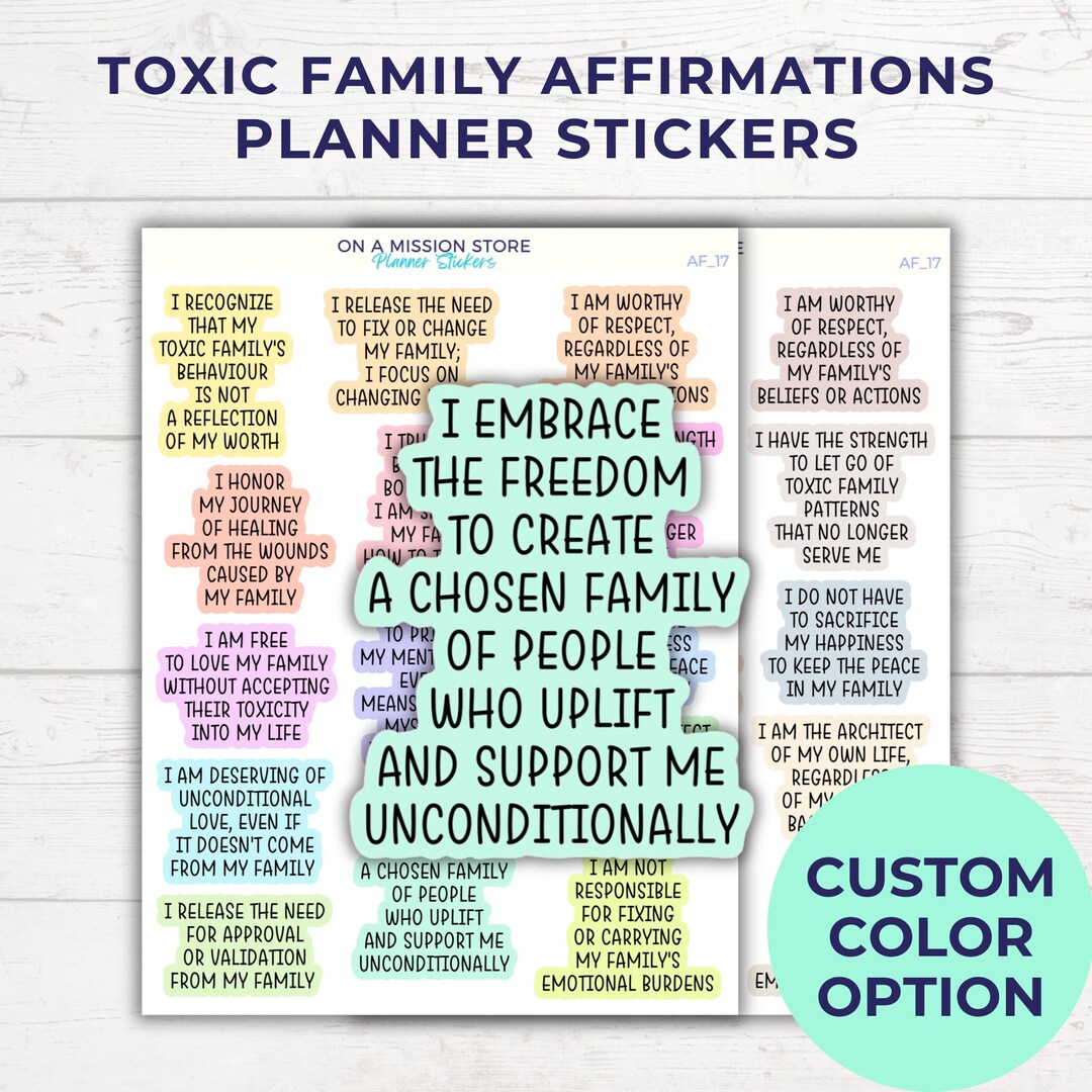 Toxic Family Affirmations Planner Stickers, Gaslighting, Narcissistic ...