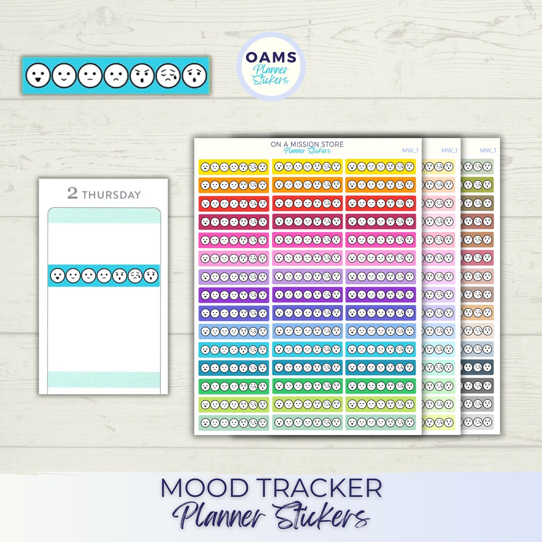 Mood Tracker Stickers, Mood Planner Stickers, Mental Health Stickers ...