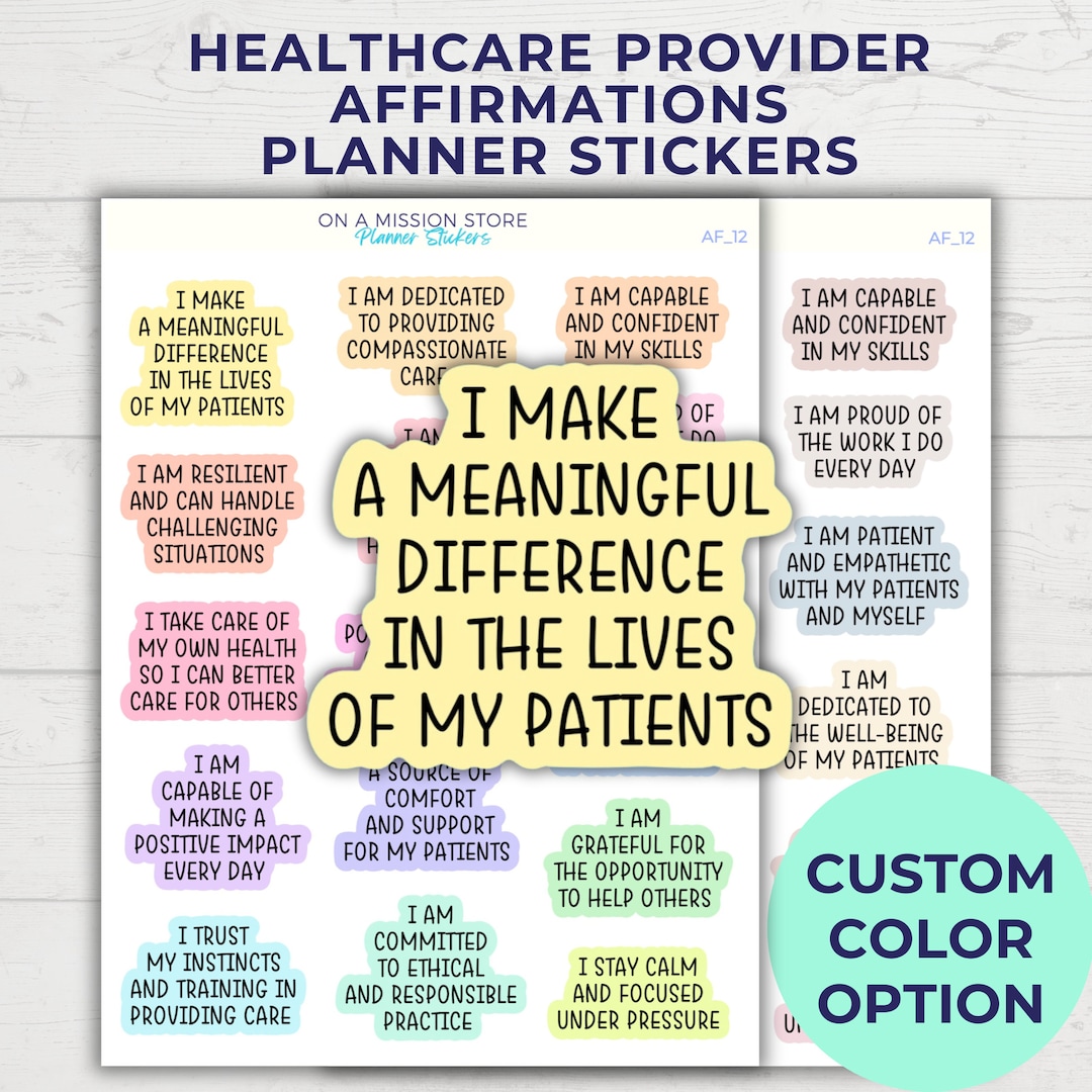 Healthcare Provider Affirmations Planner Stickers, Nurse Affirmations ...
