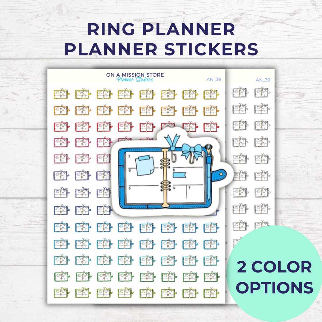 Ring Planner Stickers, Ring Binder, Planning Time Stickers, Planner ...