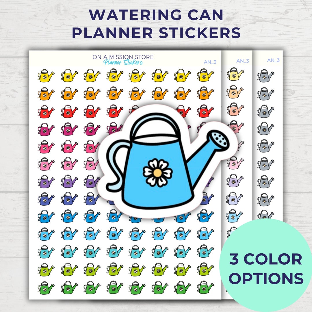 Water Plants Stickers, Watering Can Icon, Gardening Planner, Plant Care ...