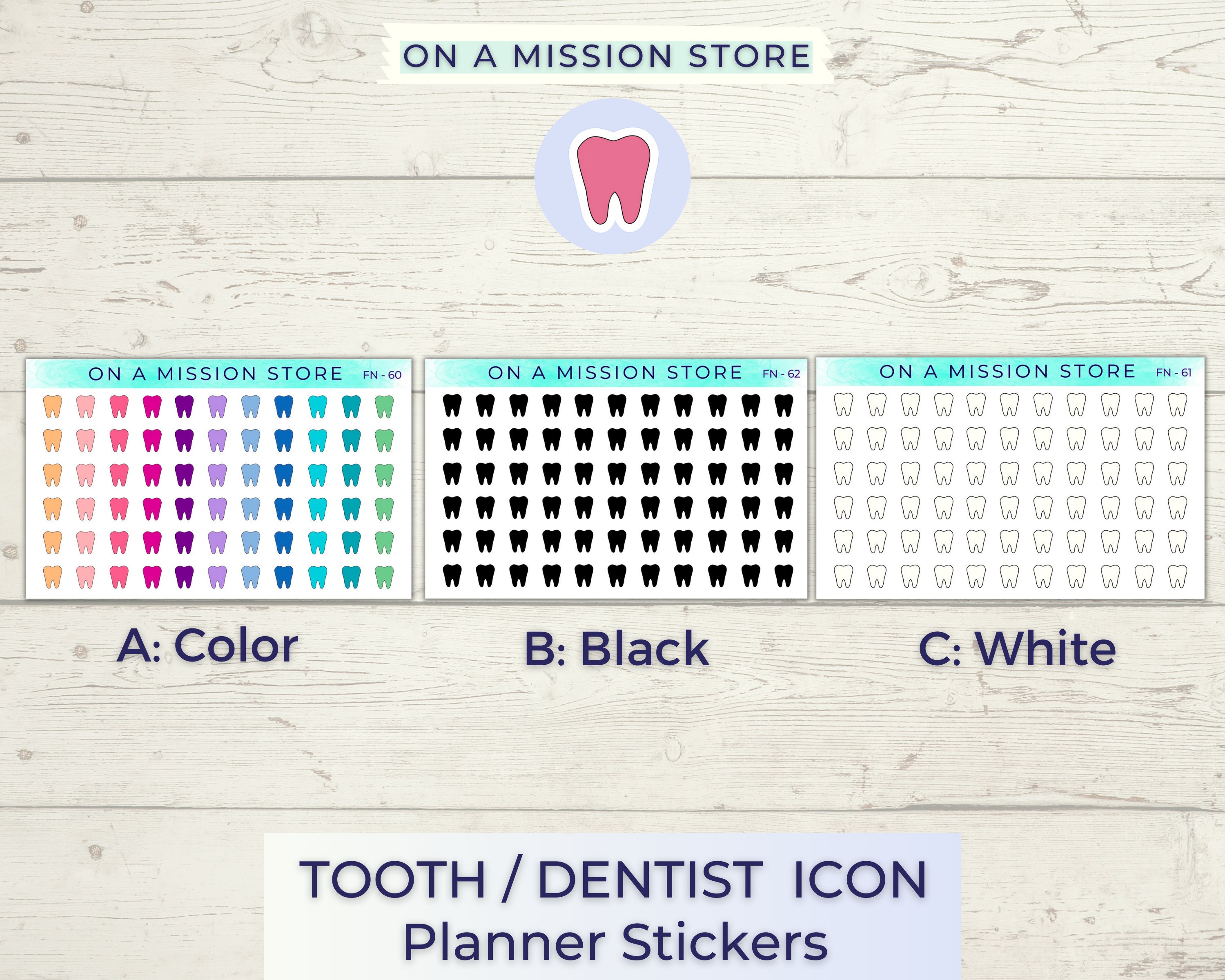 Dentist Stickers Tooth Stickers Event Stickers Icon | Etsy