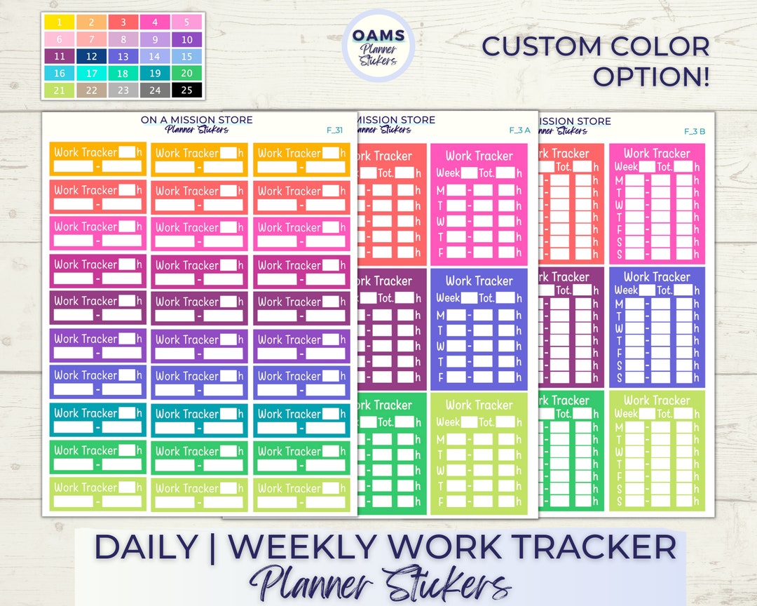 Work Tracker Planner Sticker Planer Sticker für Die Arbeit - Etsy.de