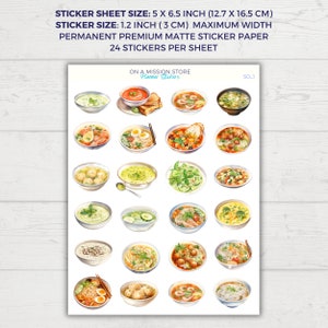 Soup Stickers, Comfort Food Stickers, Soup Lover Gift, Meal Planner ...