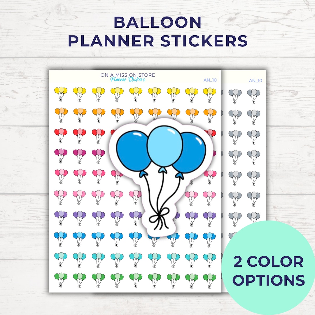 Birthday Balloon Stickers, Birthday Party, Event, Reminder, Calendar ...