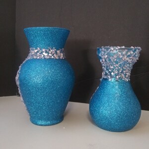 A Set of Beautiful Turquoise Vases - Etsy