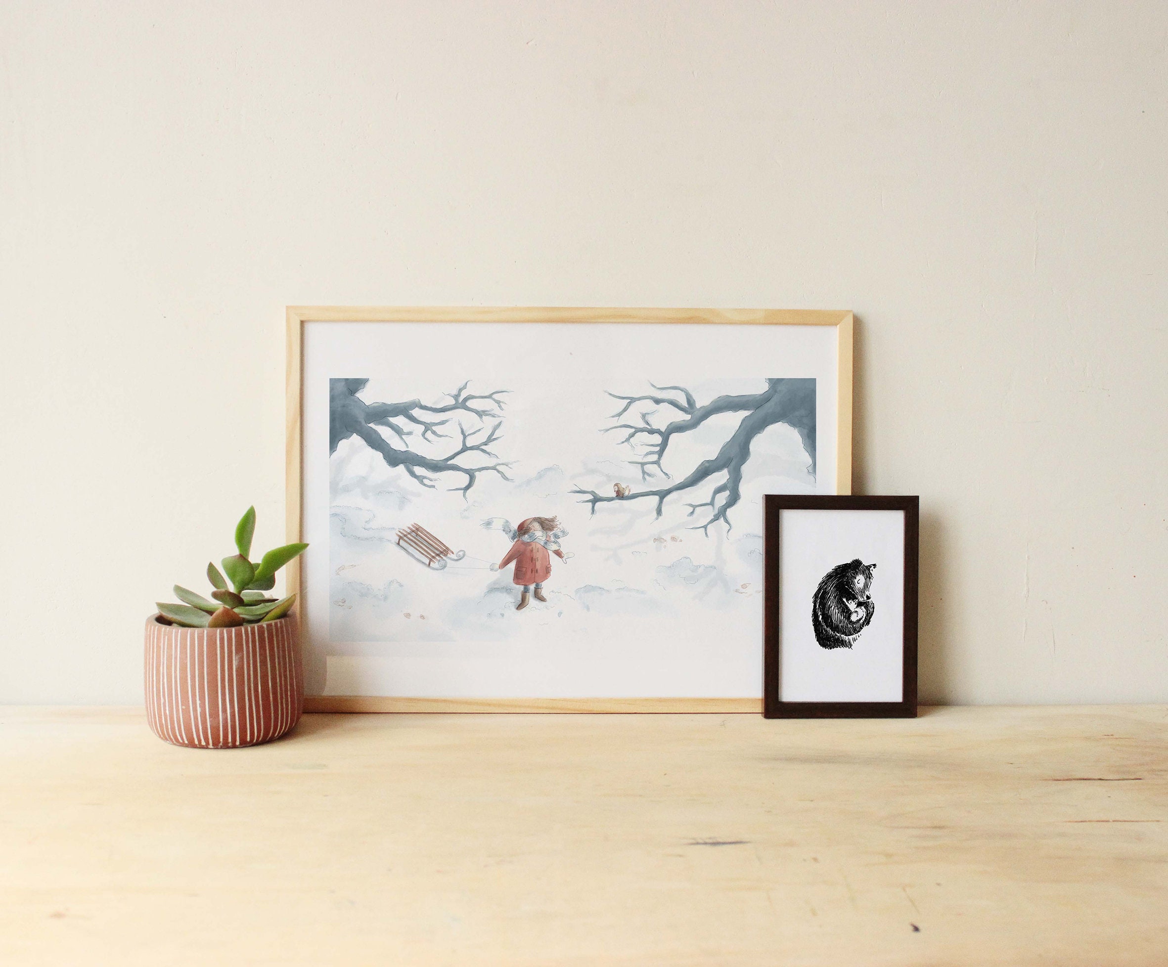 Winter Wandeling A4 & A3 Prent - Etsy