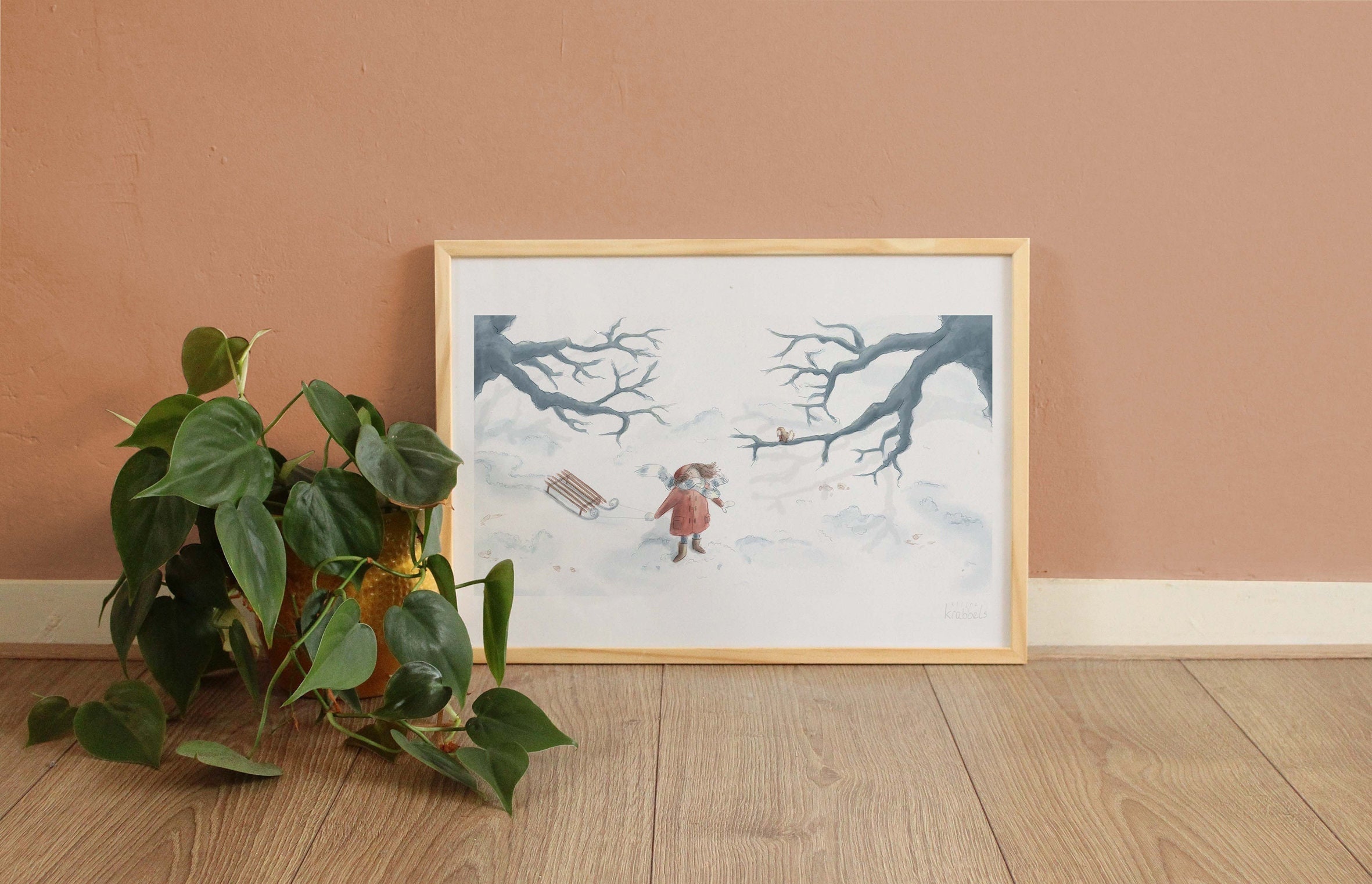 Winter Wandeling A4 & A3 Prent - Etsy