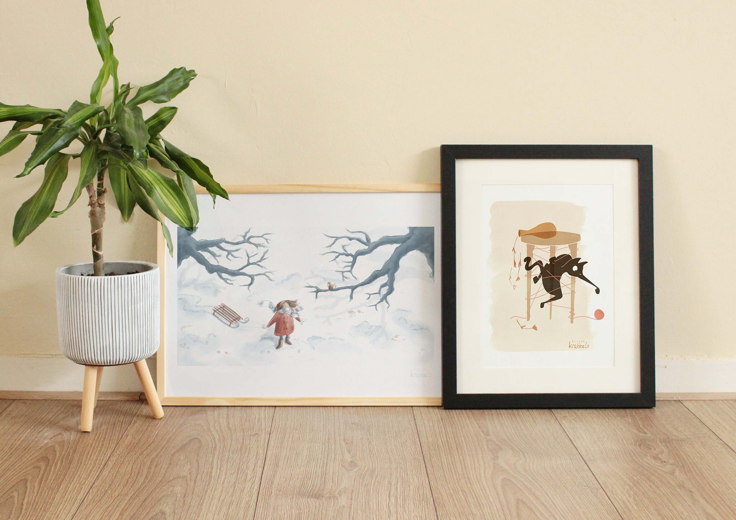 Winter Wandeling A4 & A3 Prent - Etsy