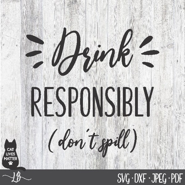 Drink Responsibly Sign - Etsy