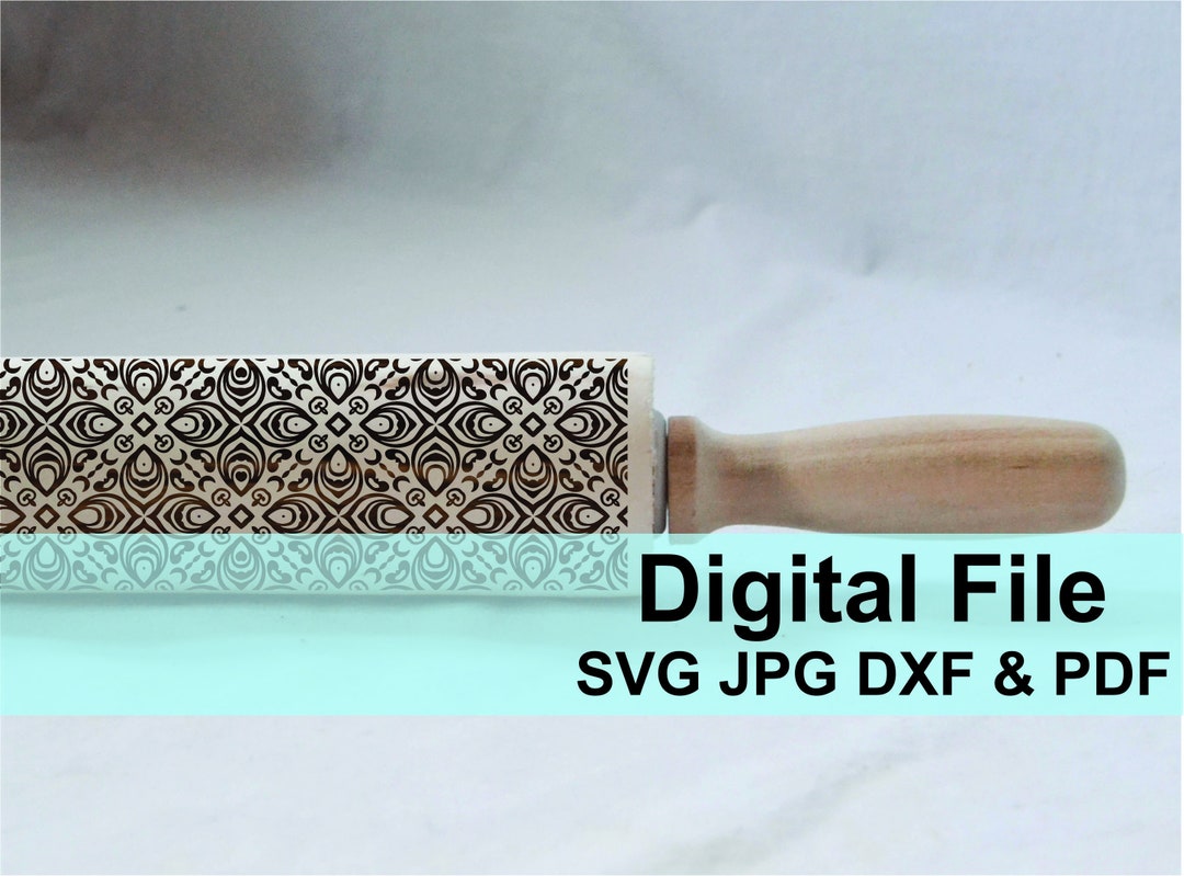 Engraved Rolling Pin Patterns - Dxf, Svg, PDF and Jpeg Design 6 - Etsy
