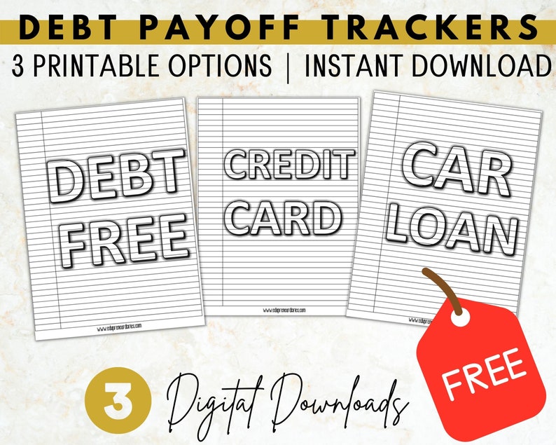FREE | Debt Free Chart Trackers | Debt Free Visual Charts | Instant ...