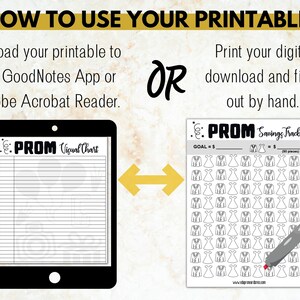 Prom Savings Trackers | Prom Visual Chart | Digital Printable | Instant ...