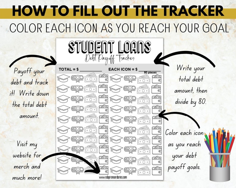 Student Loan Debt Payoff Tracker | Student Loan Debt Tracker | Payment ...