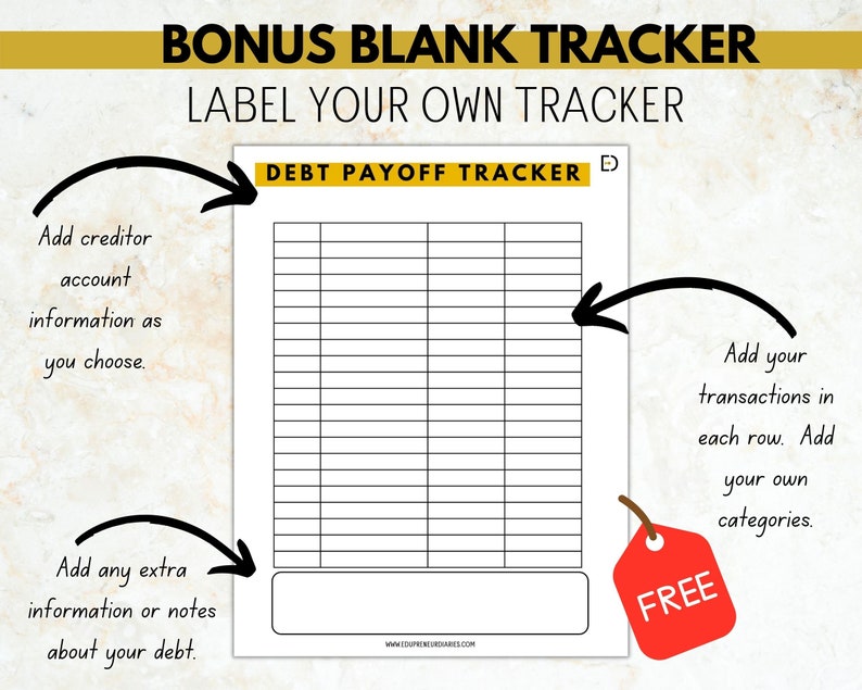 Debt Payoff Tracker Printable Debt Tracker for Budgeting Debt Repayment ...