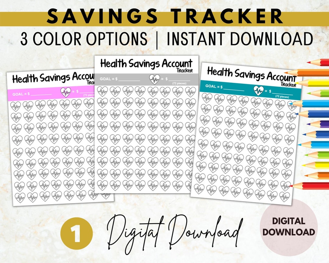 Health Savings Account Tracker | HSA Fund | Health Savings Printable ...