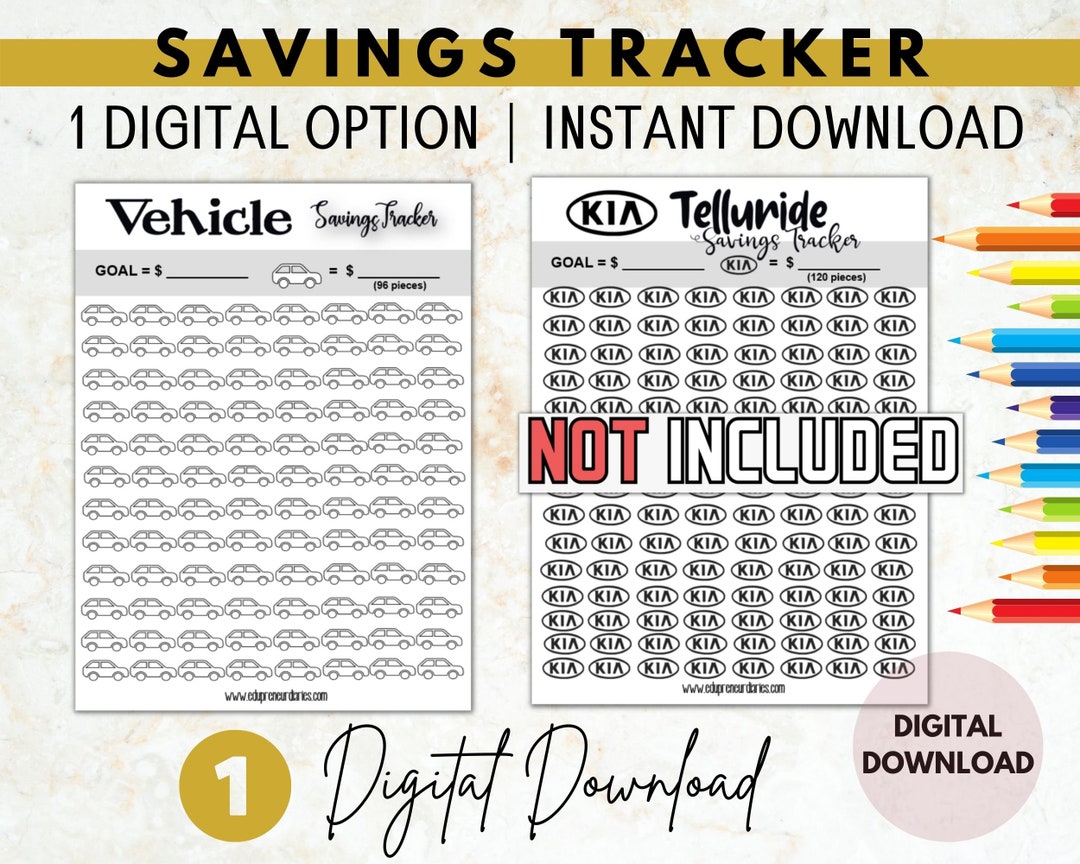 FREE | Vehicle Savings Tracker | Car Savings Tracker | Car Fund ...