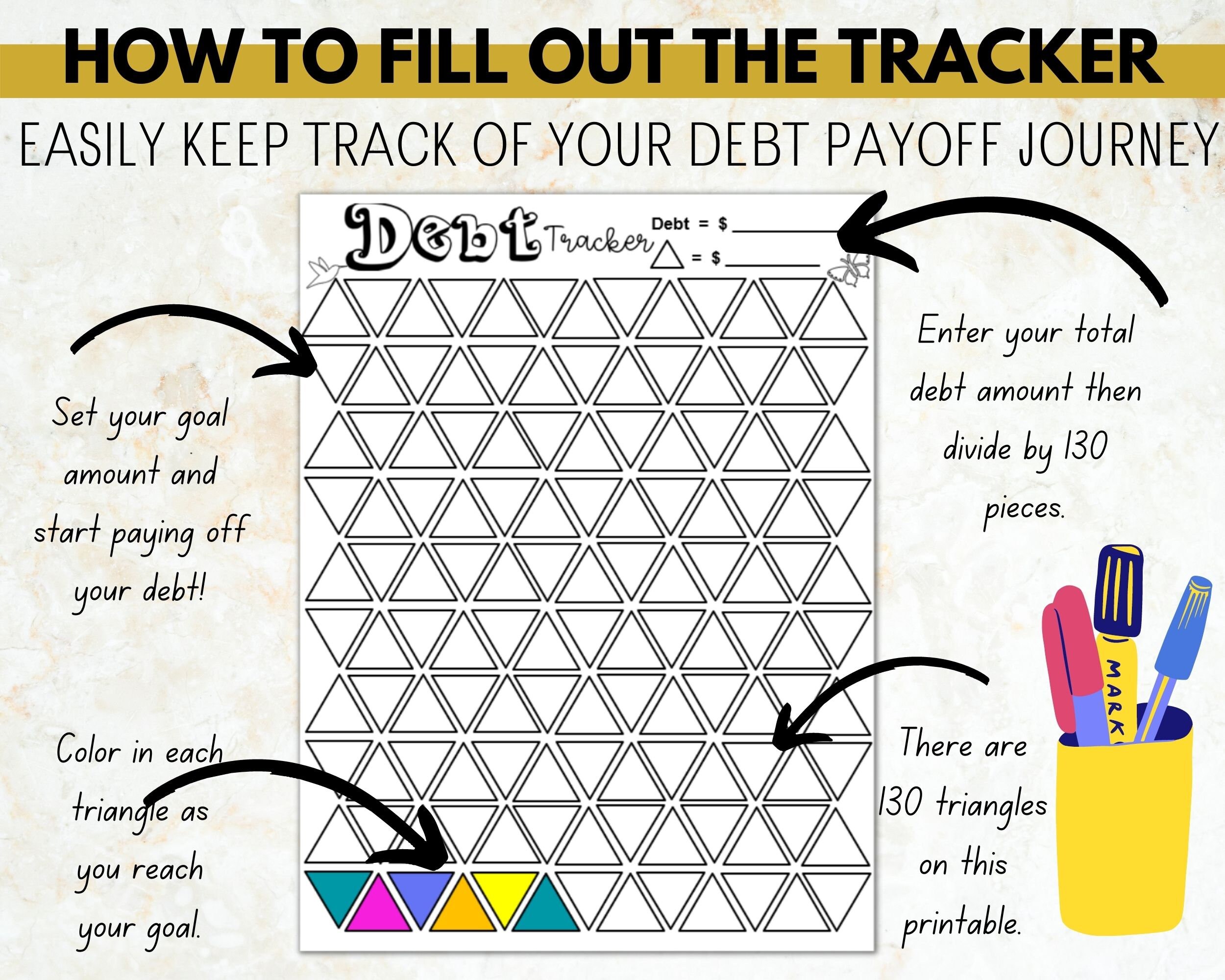 FREE | Debt Tracker Printable | Planner Insert | Visual Chart Insert ...