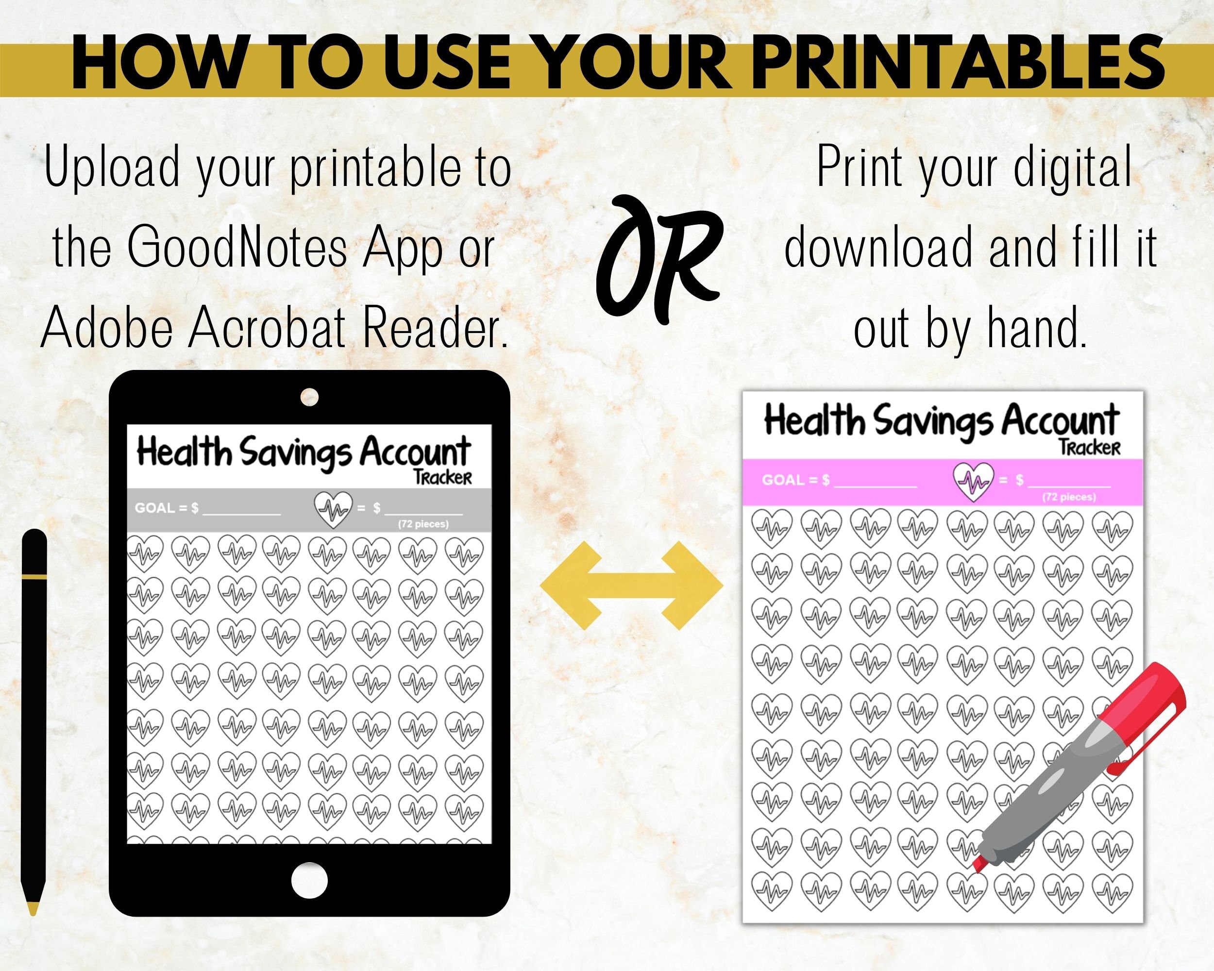 Health Savings Account Tracker | HSA Fund | Health Savings Printable ...