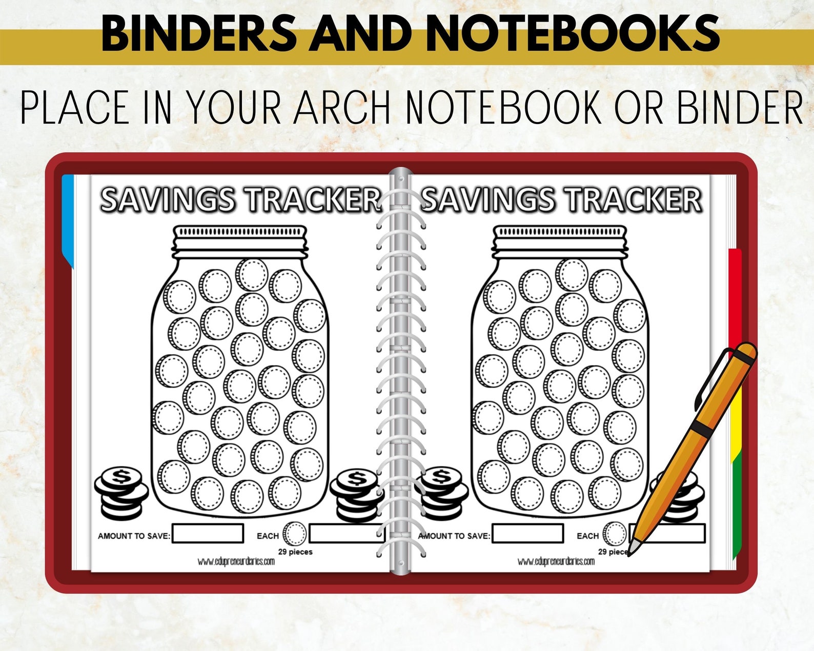 Savings Tracker Printable | Savings Jar Emergency Fund | Savings Visual ...