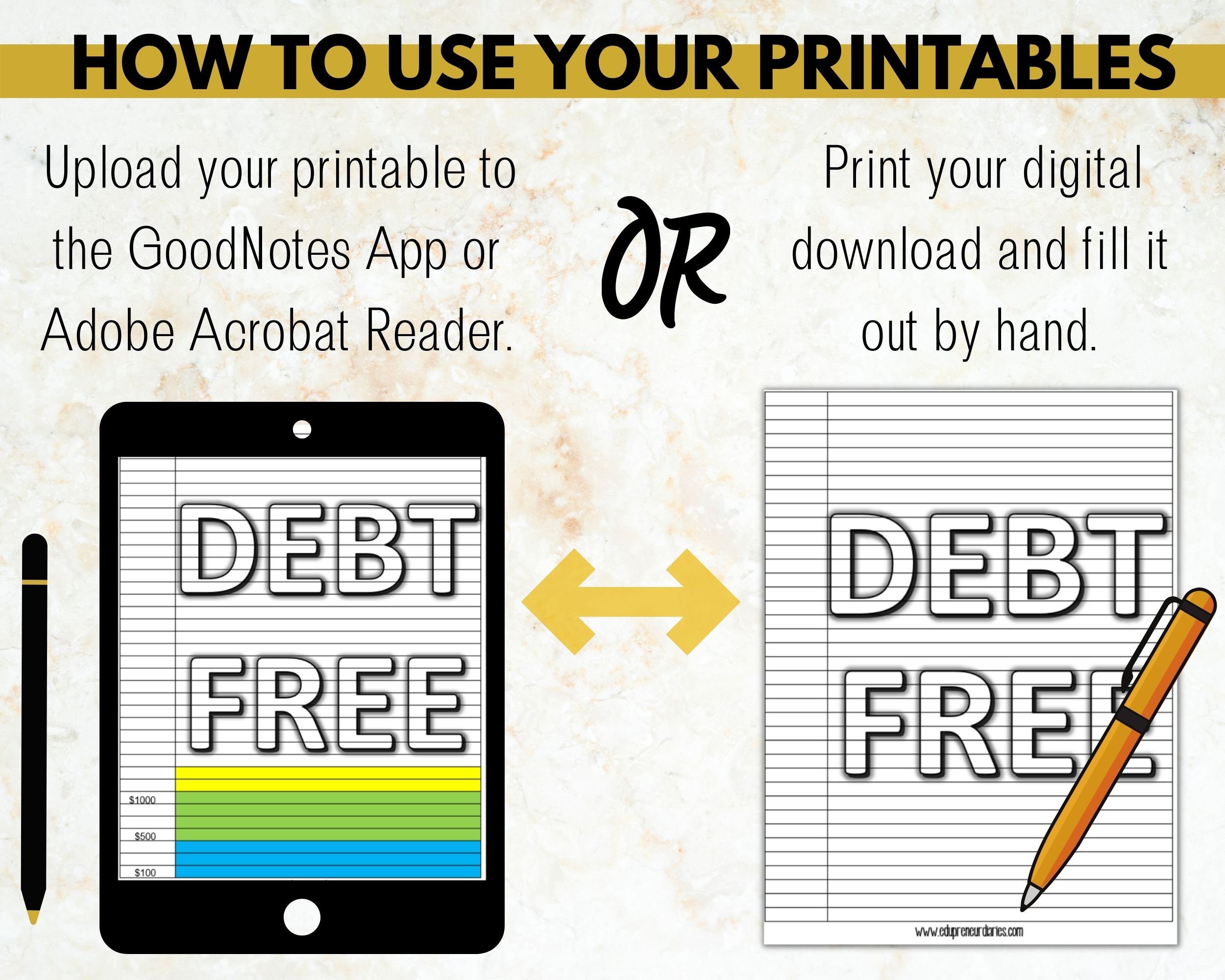 FREE | Debt Free Chart Trackers | Debt Free Visual Charts | Instant ...
